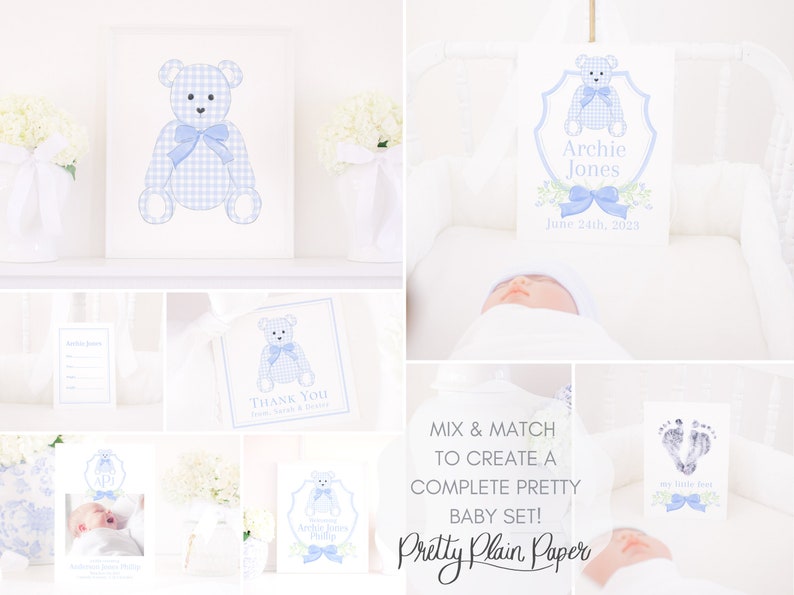 Hospital Baby Stats Card Printable 5x7 Watercolor Blue - Etsy