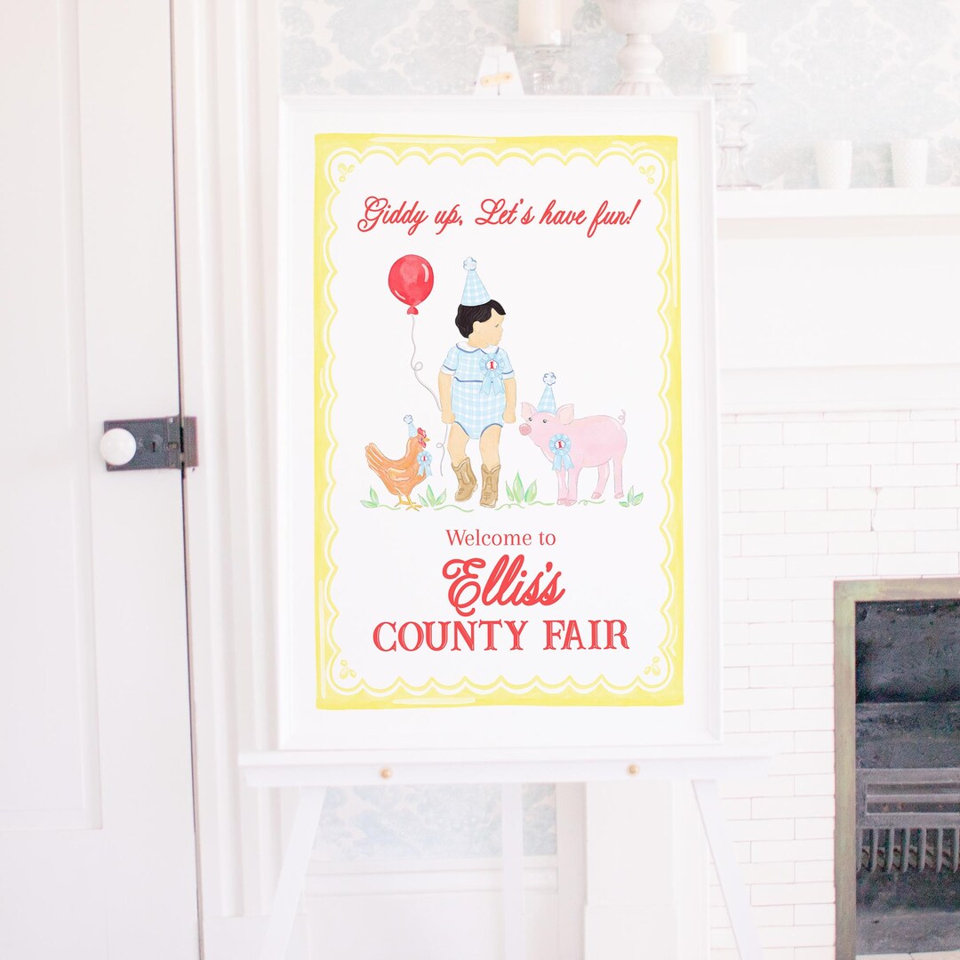 Welcome Sign | 24x36 | My First County Fair 1st Birthday Party ...