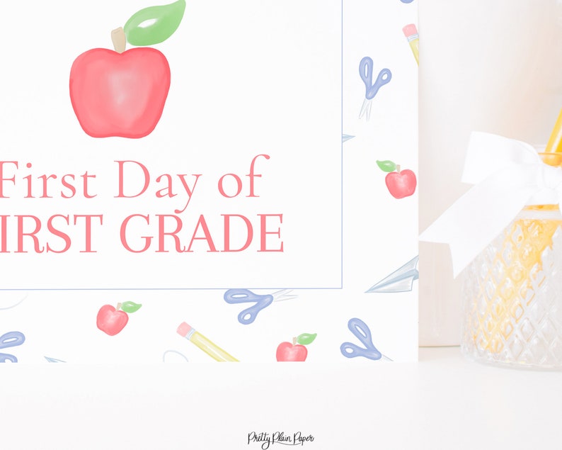 Watercolor First Day of School Sign Watercolor 1st Day of - Etsy