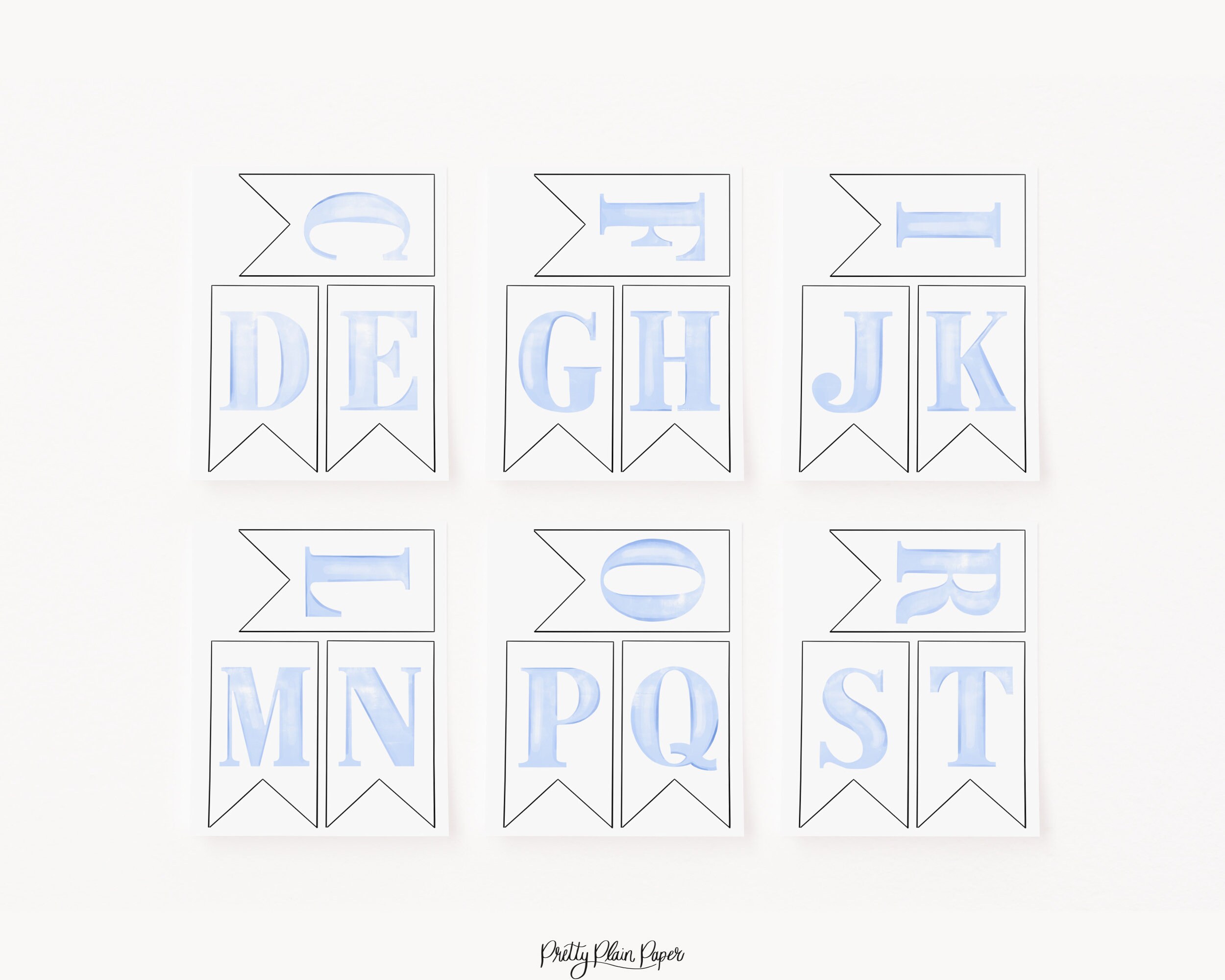 Blue Watercolor Happy Birthday Banner Printable Download | Etsy