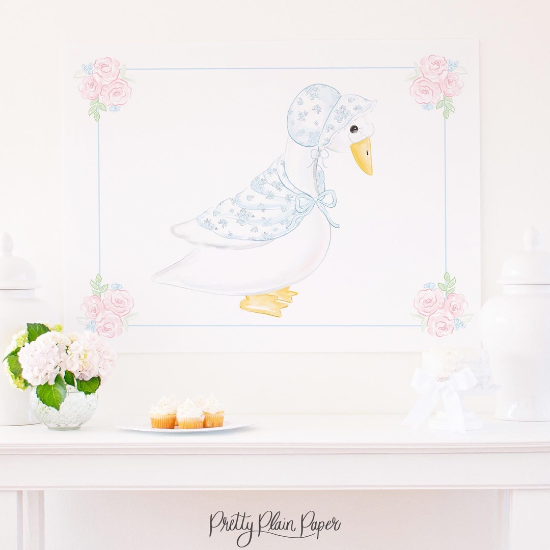 Backdrop | 36x48 | Watercolor Mother Goose Birthday Backdrop ...