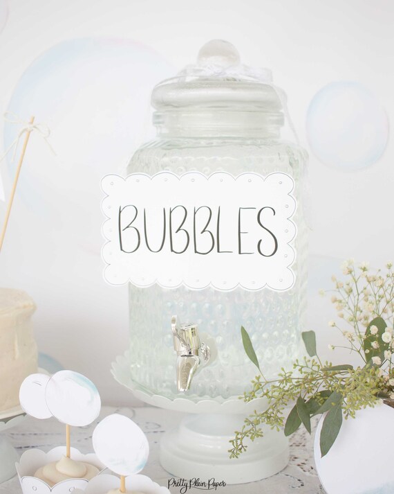 Bubble Party Bubbles Sign Printable Download 0104 | Etsy