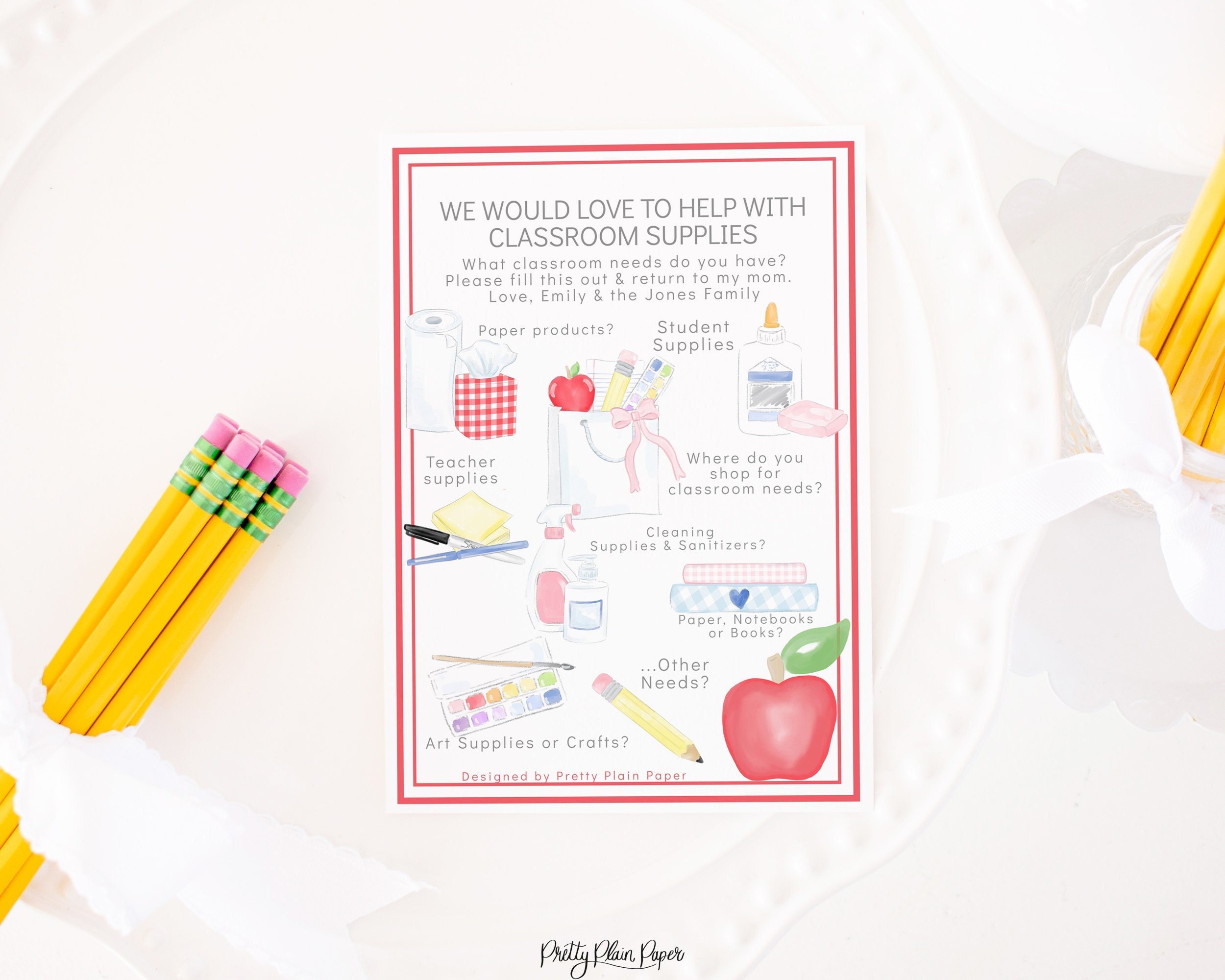 Classroom Supply Wish List | Printable | Teacher Supply Wish List ...