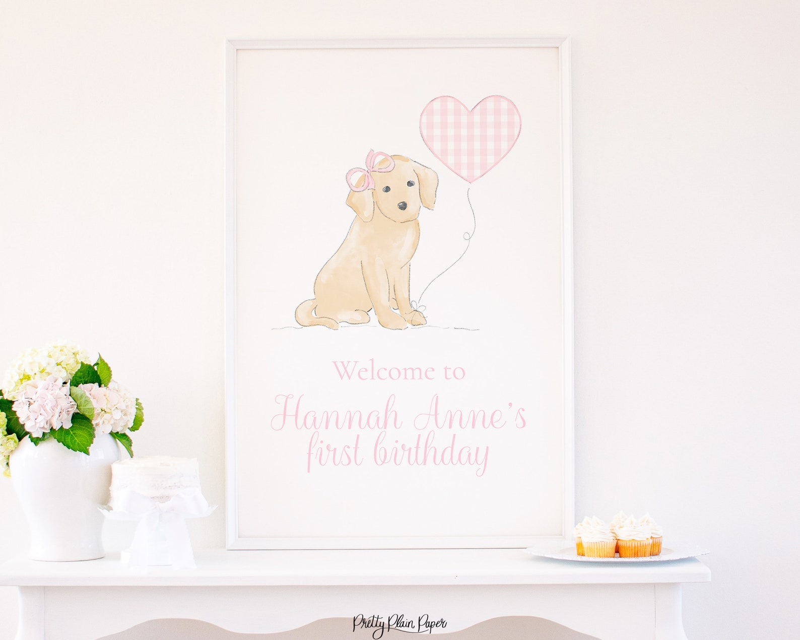 Watercolor Puppy Dog Party Welcome Sign | Etsy