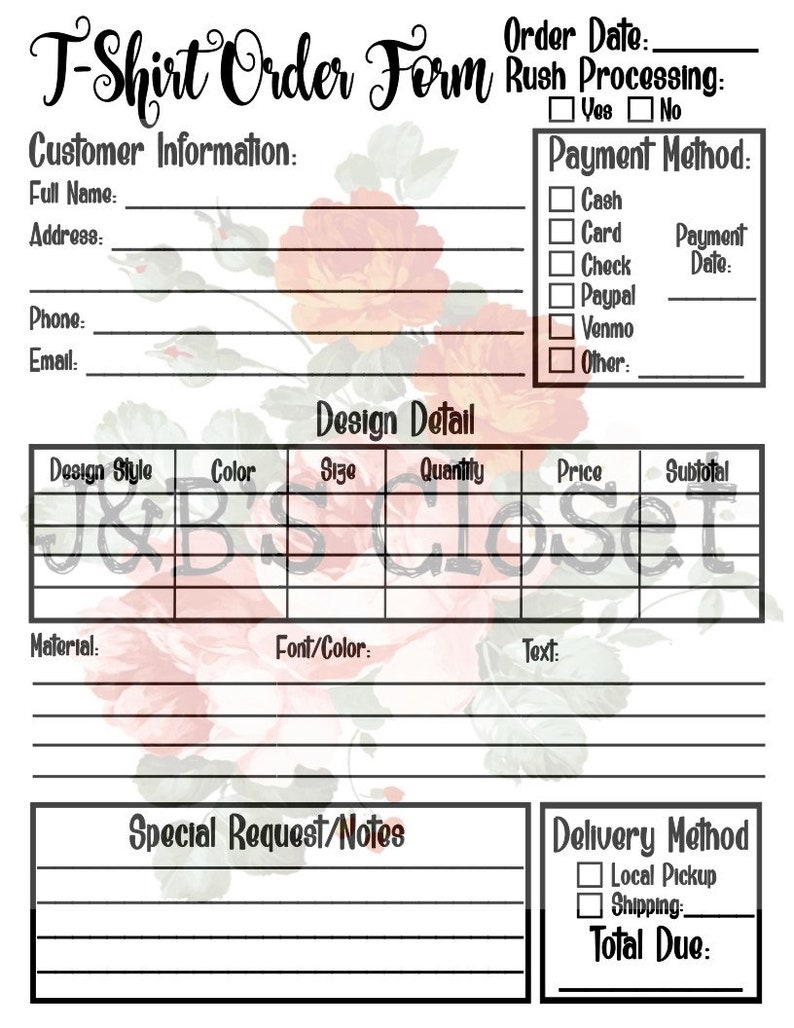 Tumbler, T-shirt, Universal Order Form Combo Set - Etsy