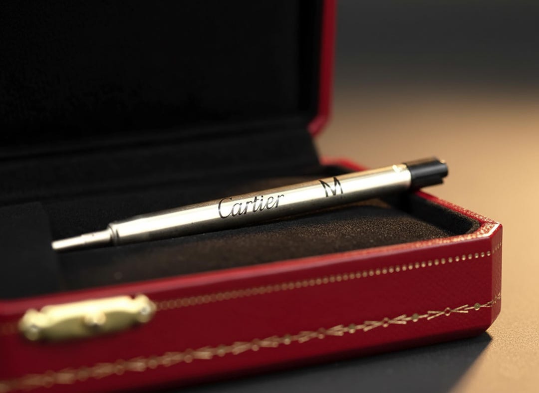 Cartier - Santos De Cartier Ballpoint Pen - Palladium Finish With Gold ...