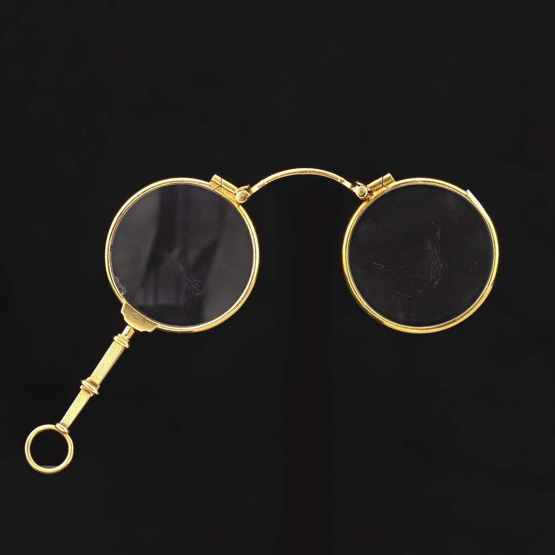 Vintage 18k Solid Gold Lorgnette Eyeglasses - Timeless Elegance and ...