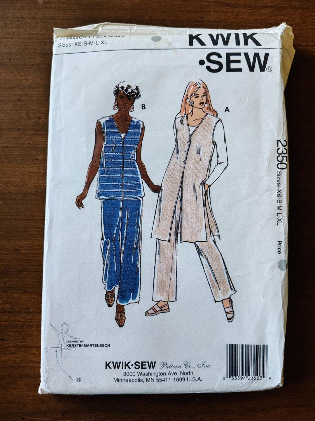 CLEARANCE Vintage Kwik Sew 2350 Pattern Vests and Pants Miss Sizes XS ...