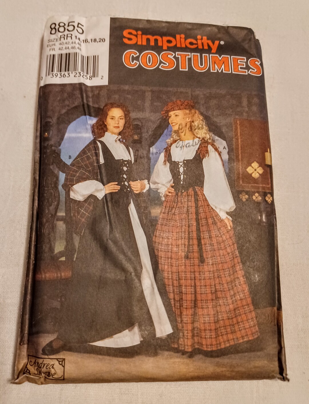 Vintage Simplicity 8855 Pattern Renaissance Costume Blouse, Skirt, Vest ...