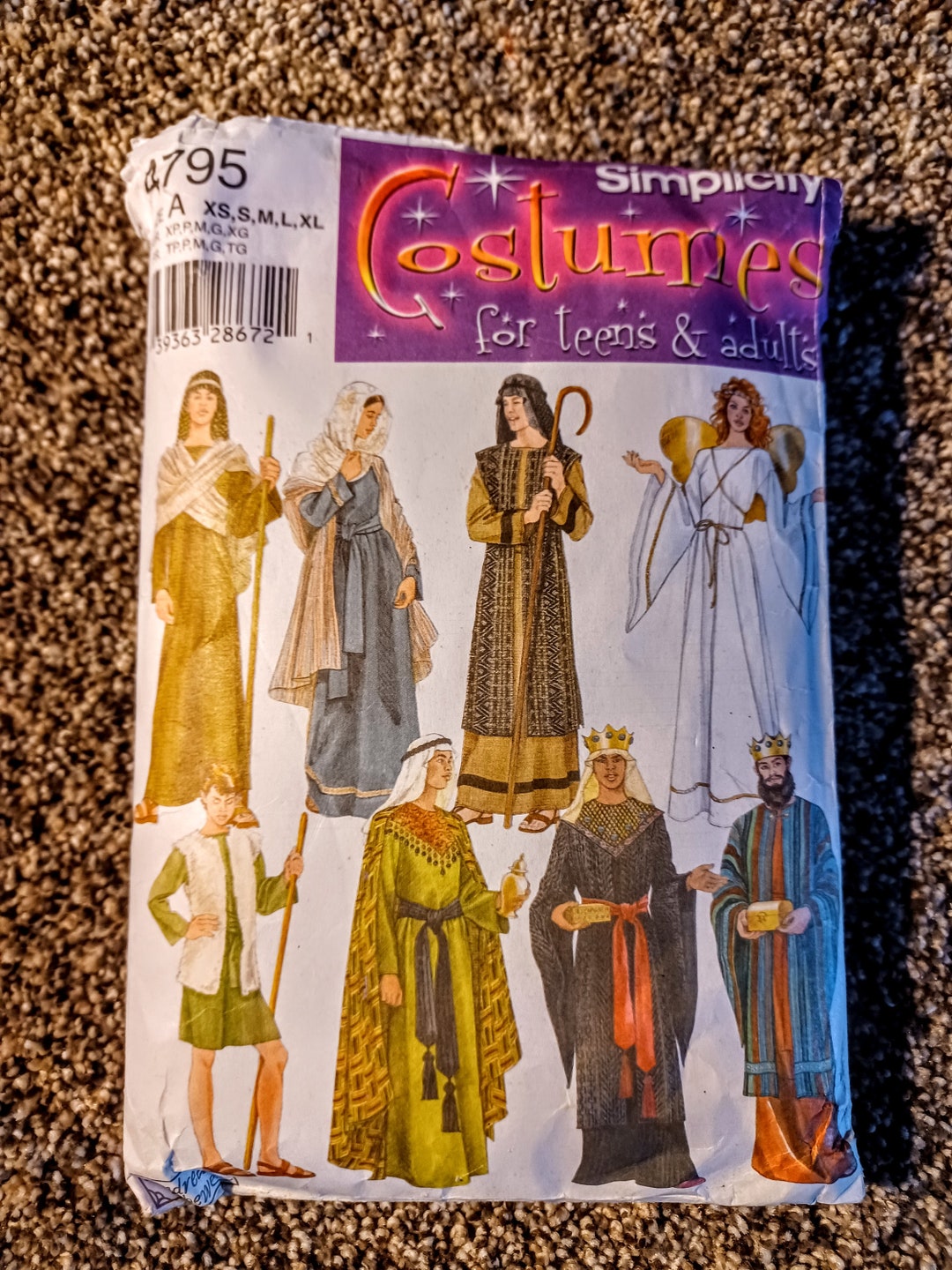 CLEARANCE Simplicity 4795 Pattern Nativity Costume Unisex Sizes XS XL ...