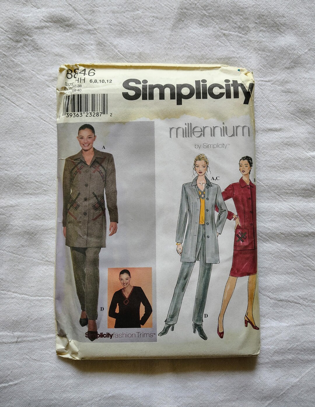 Vintage Simplicity 8846 Sewing Pattern, Coat, Pants, Skirt, Top, Miss ...