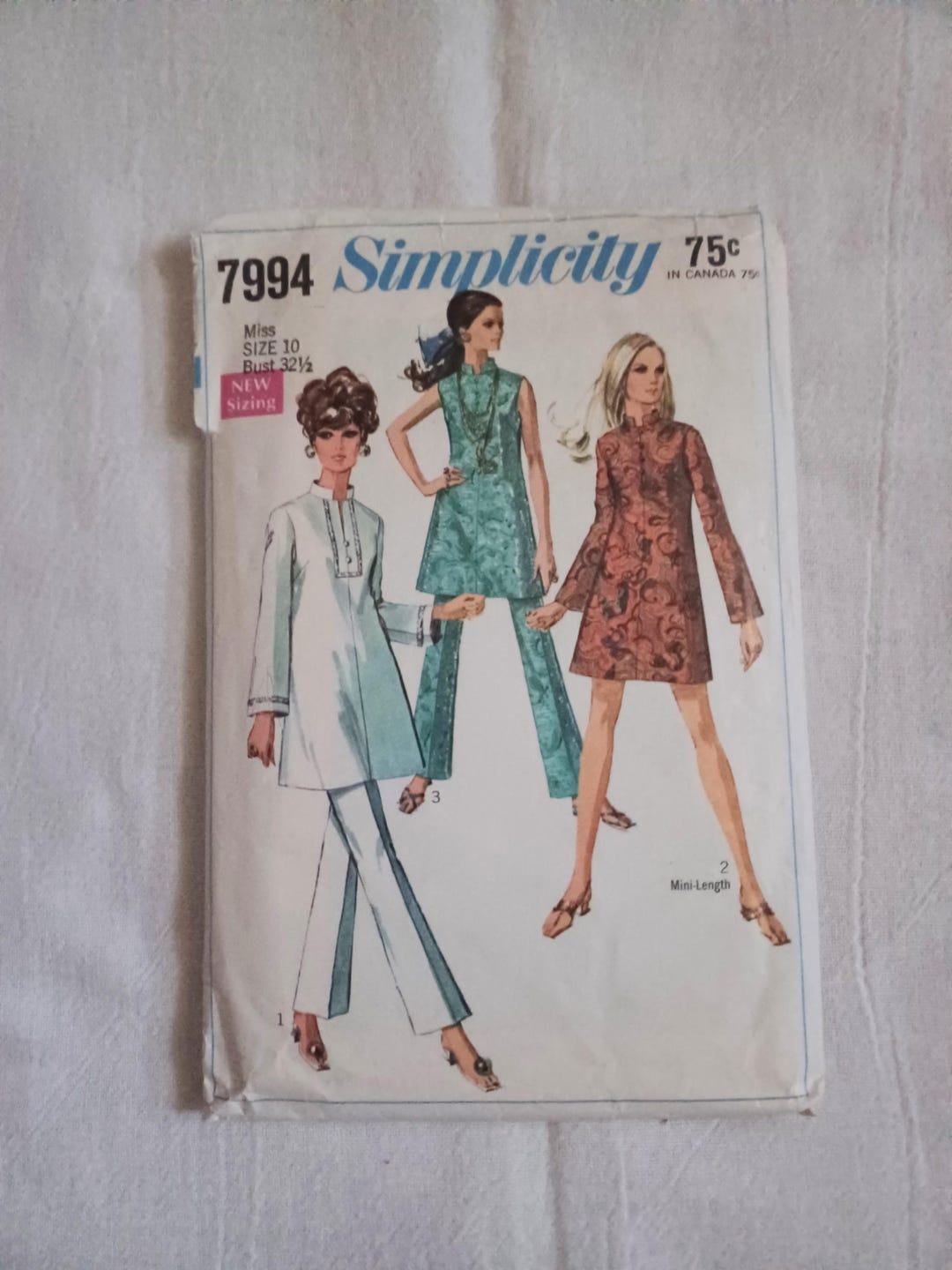 Vintage Simplicity 7994 Pattern Mini Dress or Tunic With Your Choice of ...