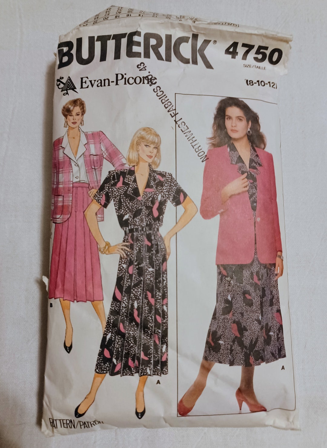 CLEARANCE Vintage Butterick 4750 Pattern Jacket, Blouse and Skirt Miss ...