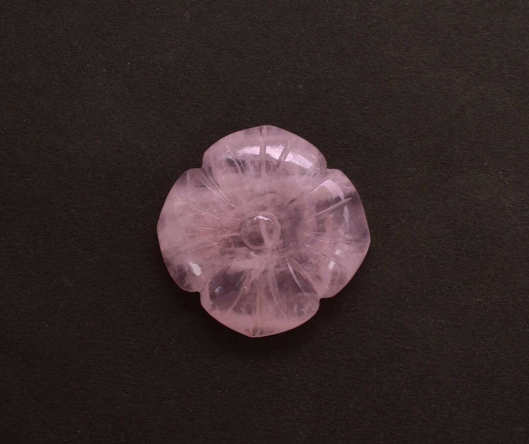 Natural Rose Quartz Flower Carving, Rose Carve Stone, Pink Flower ...