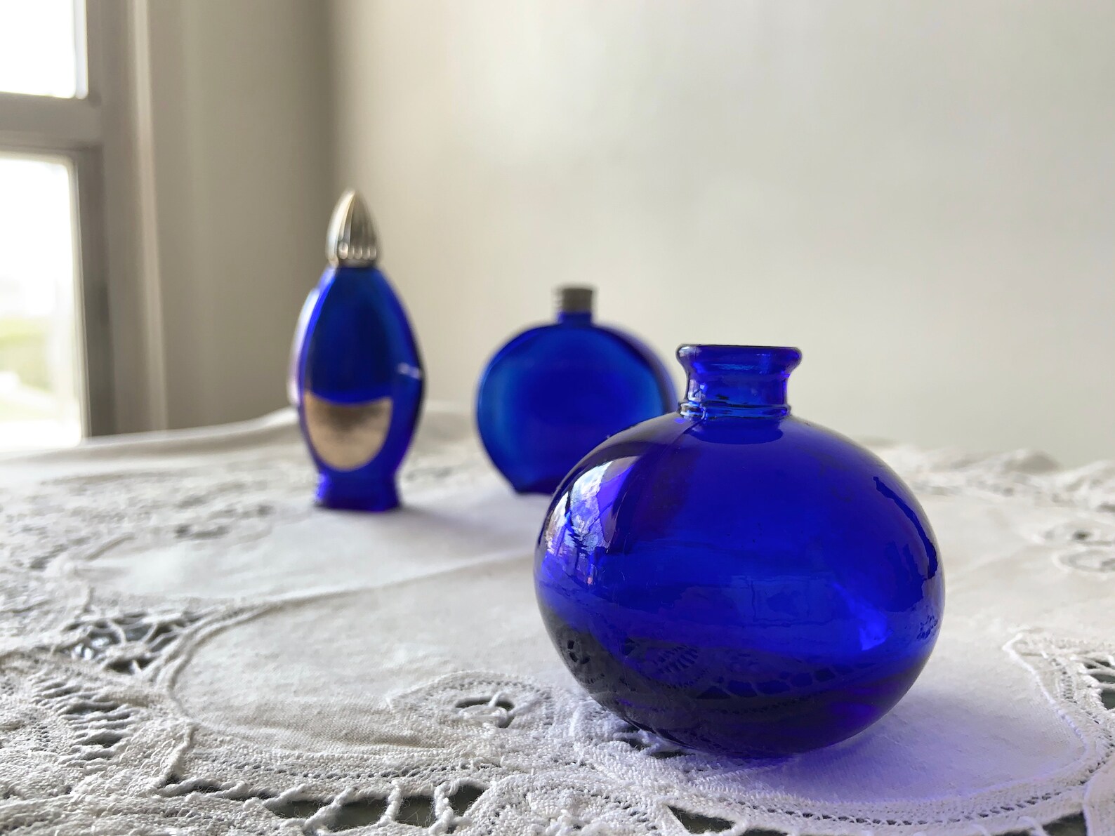 Blue Perfume Bottle Collection: 'night in Paris' - Etsy