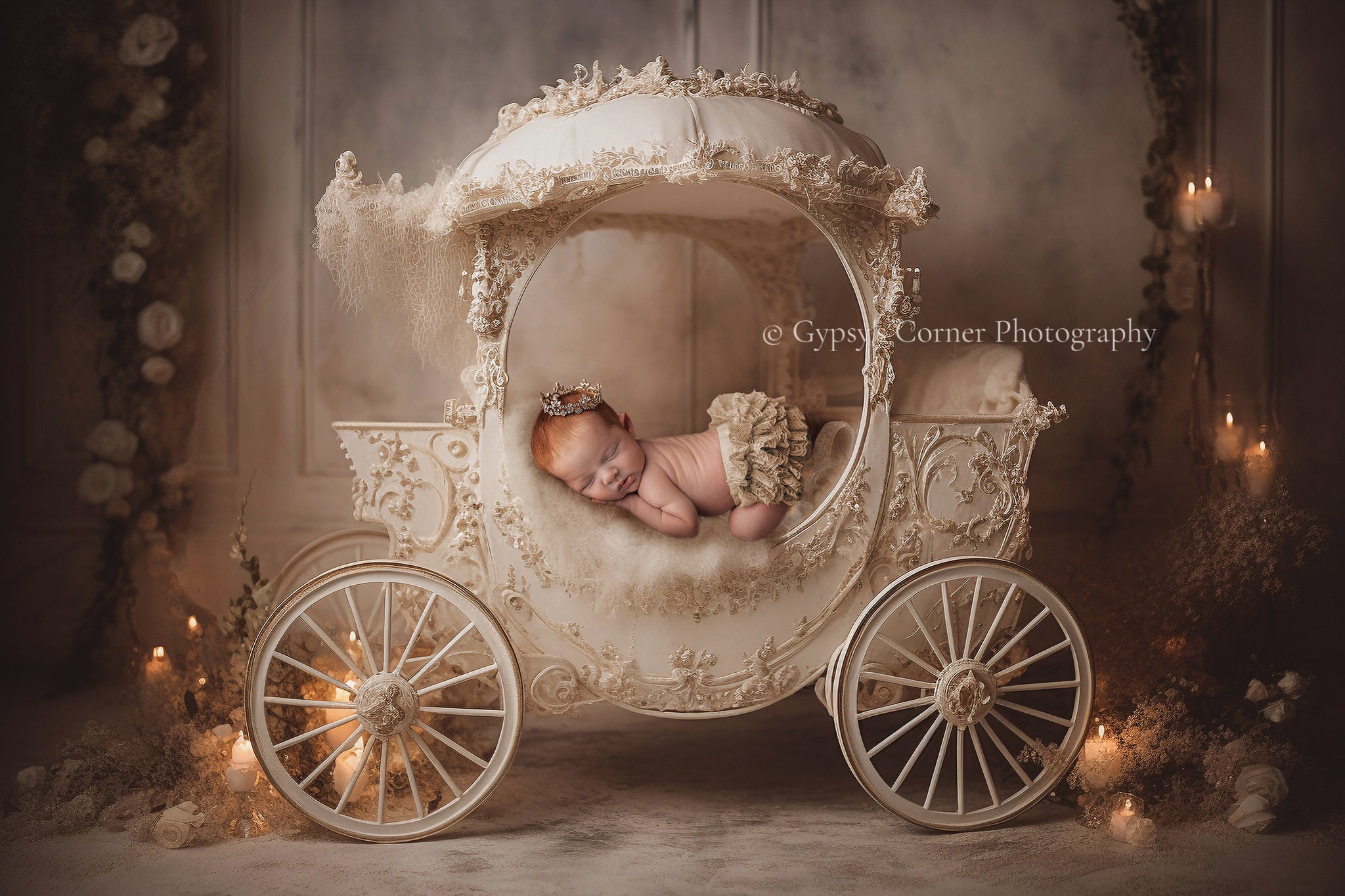 Newborn, Digital Backdrop, Digital Background, Baby, Girl, Carriage ...