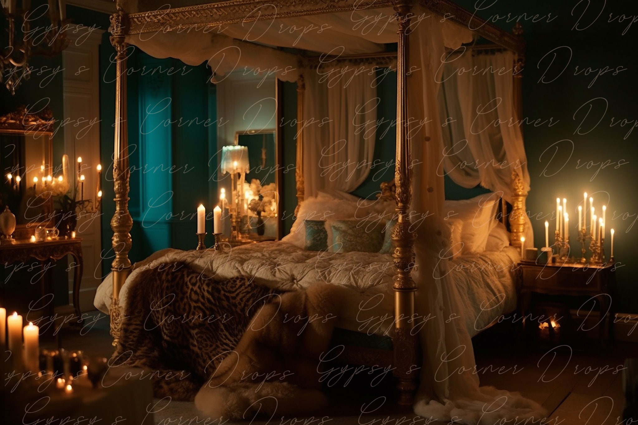 Boudoir, Digital Backdrop, Digital Background, Romantic, Model, Bed ...