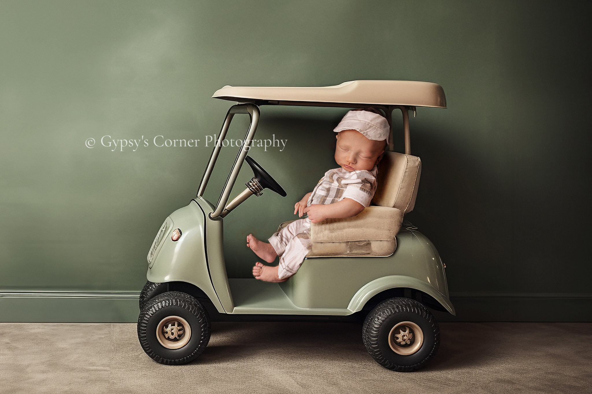 Newborn Digital Backdrop With a Golf Cart for a Golf Themed Session. - Etsy