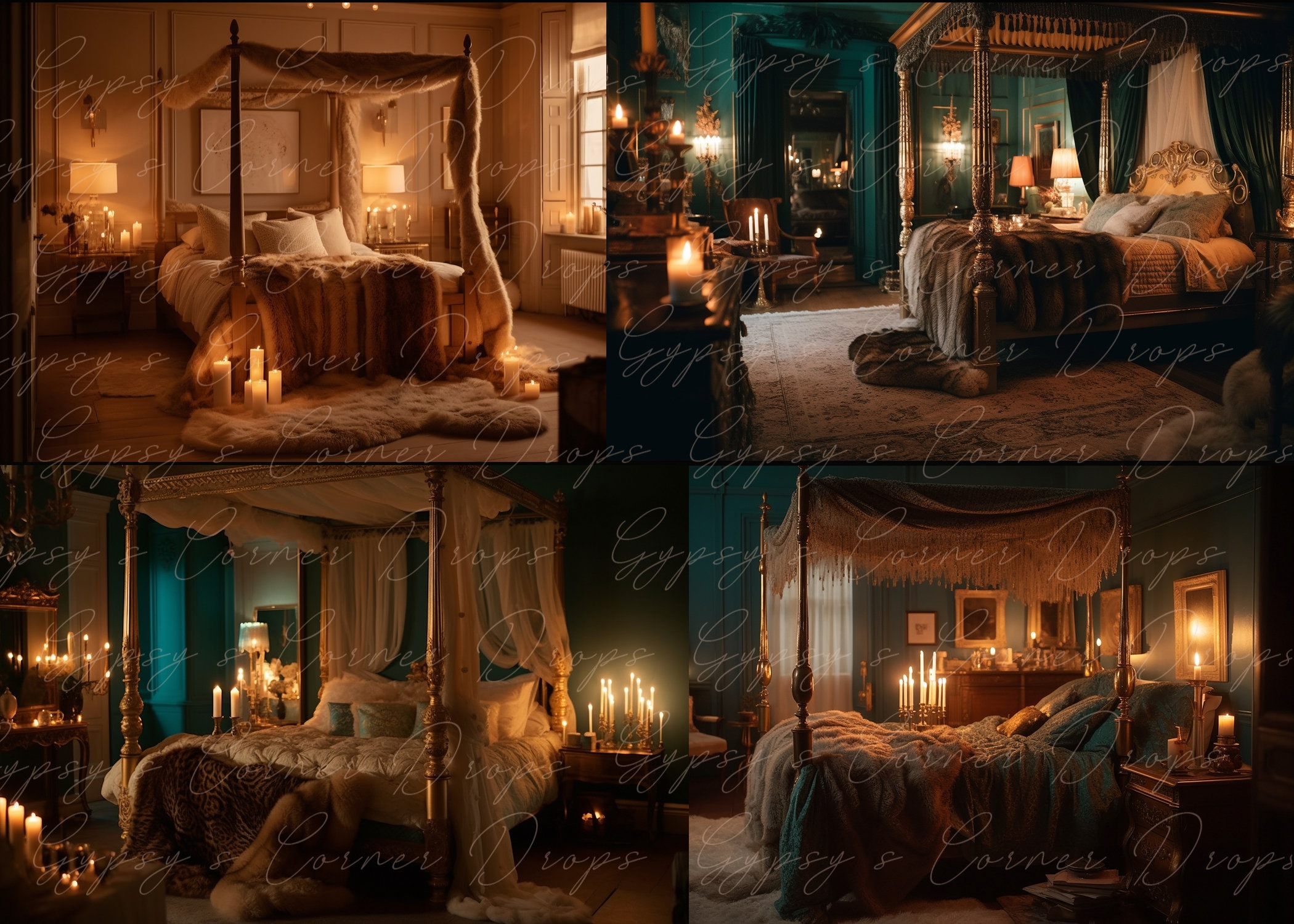 Boudoir, Digital Backdrop, Digital Background, Romantic, Model, Bed ...