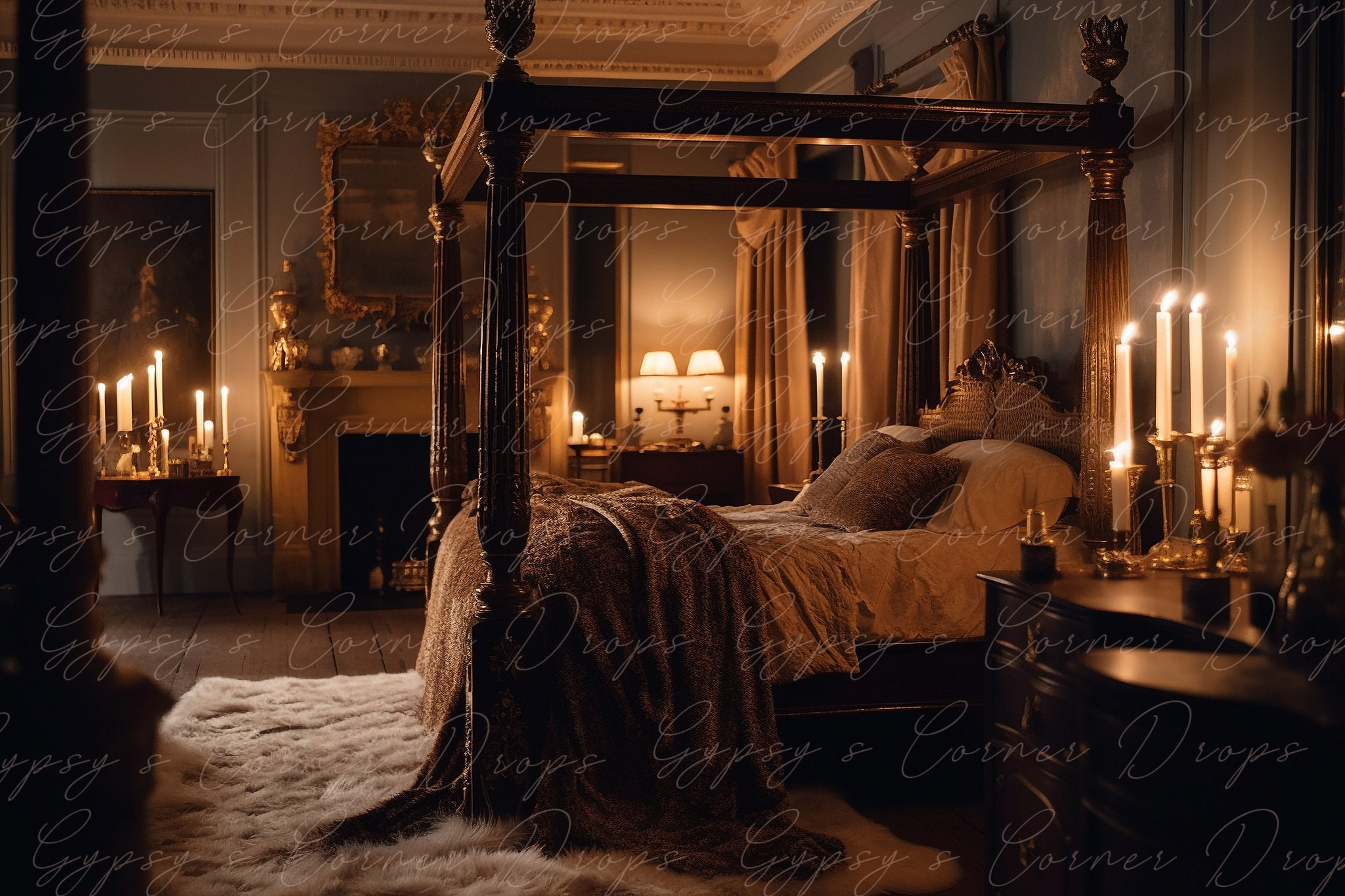 Boudoir, Digital Backdrop, Digital Background, Romantic, Model, Bed ...