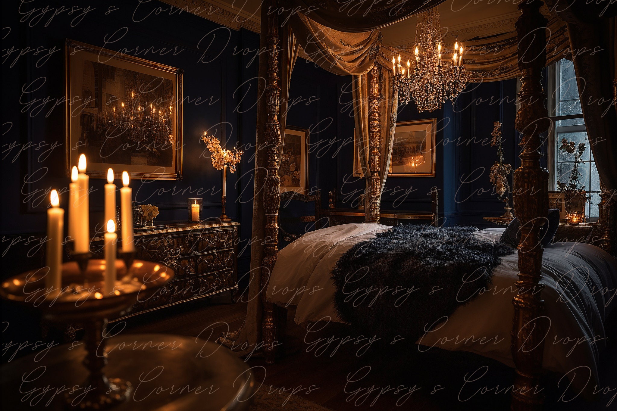 Boudoir, Digital Backdrop, Digital Background, Romantic, Model, Bed ...