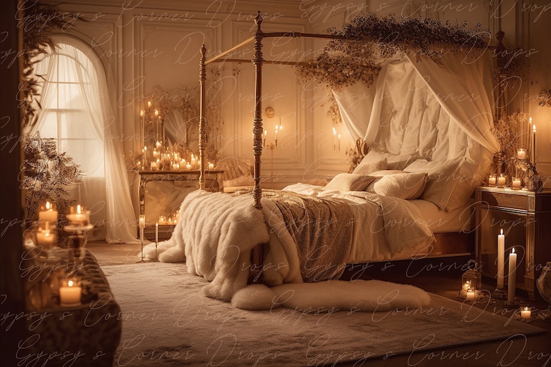 Boudoir, Digital Backdrop, Digital Background, Romantic, Model, Bed ...