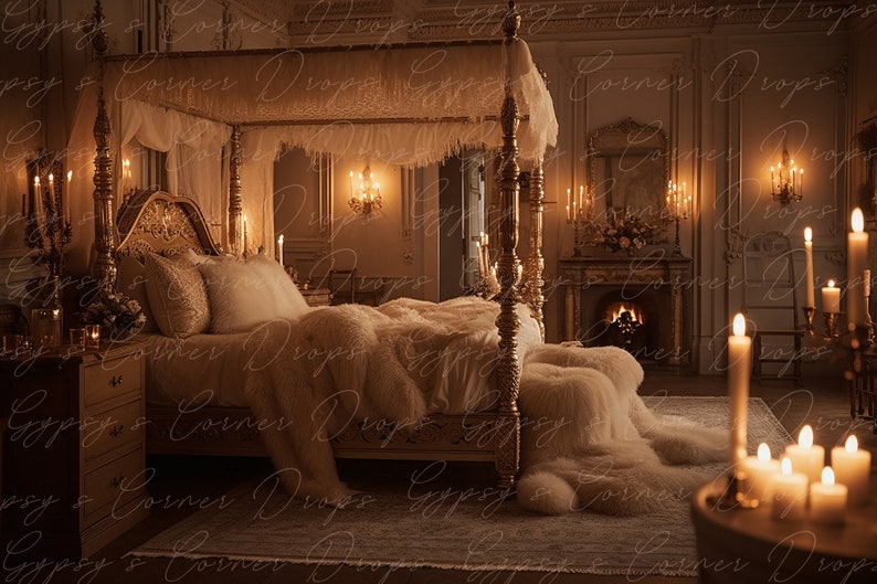 Boudoir, Digital Backdrop, Digital Background, Romantic, Model, Bed ...