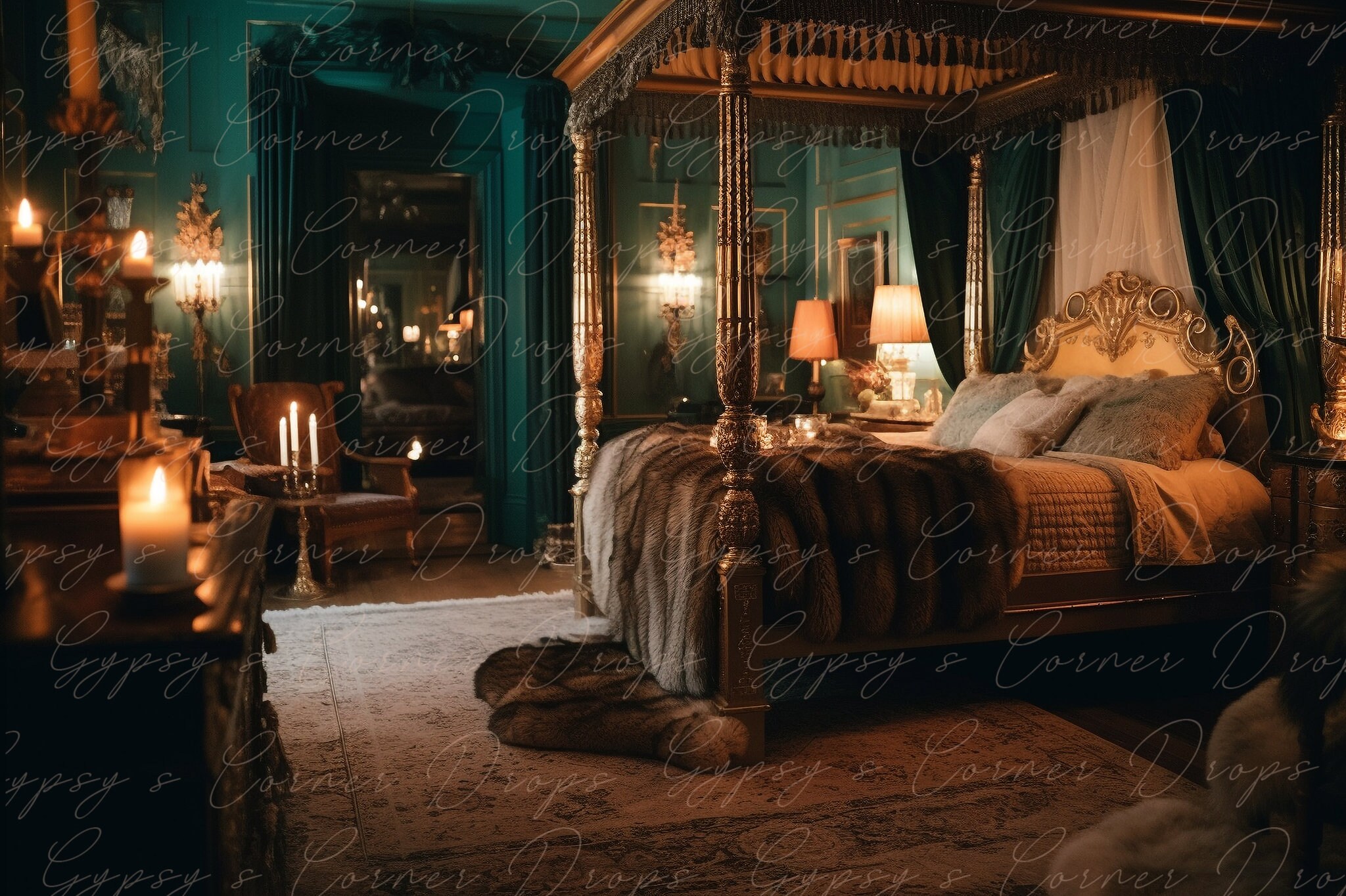 Boudoir, Digital Backdrop, Digital Background, Romantic, Model, Bed ...