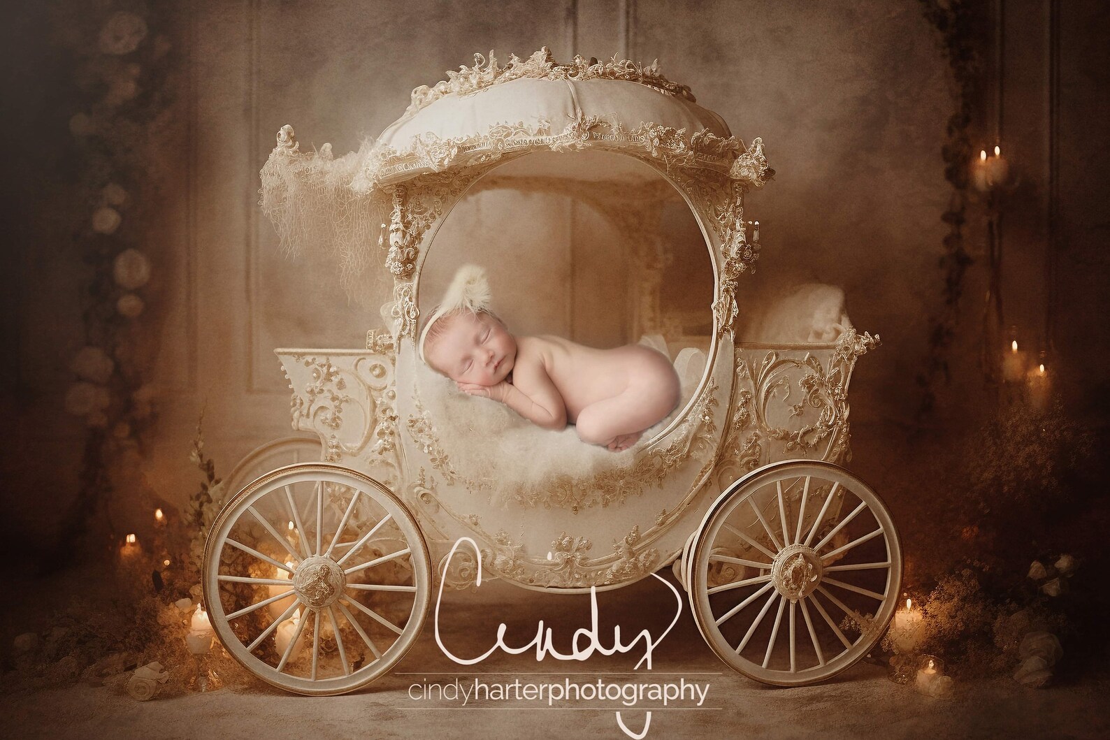 Newborn, Digital Backdrop, Digital Background, Baby, Girl, Carriage ...
