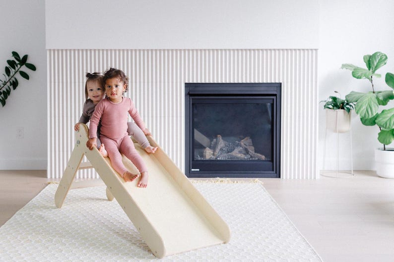 Folding Wooden Slide Easel: Baltic Birch Montessori Climber Toy - Etsy