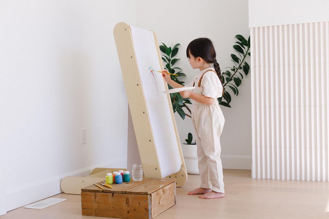 Folding Wooden Slide Easel: Baltic Birch Montessori Climber Toy - Etsy