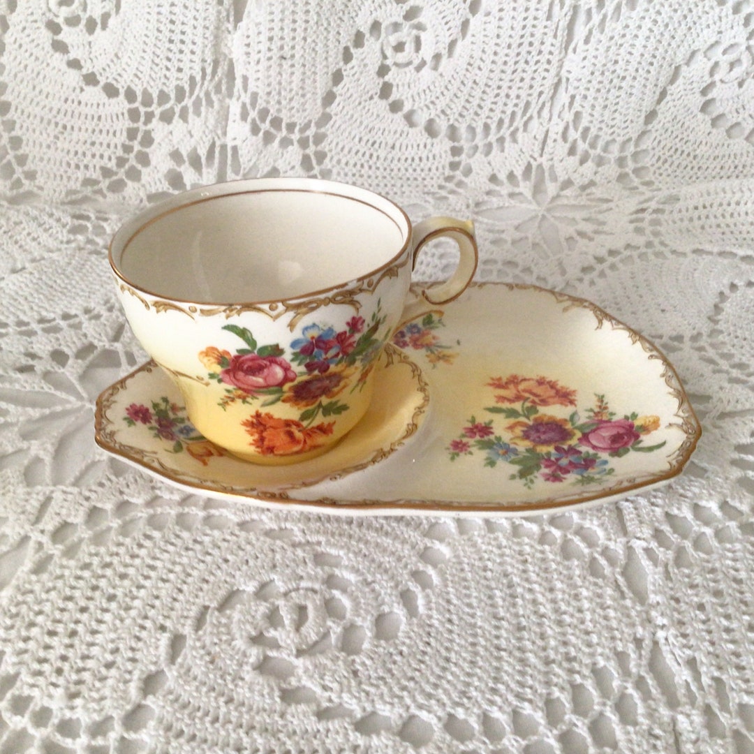 Adorable Vintage Teacup and Snack Tray Set Royal Minton, England, 1940s ...