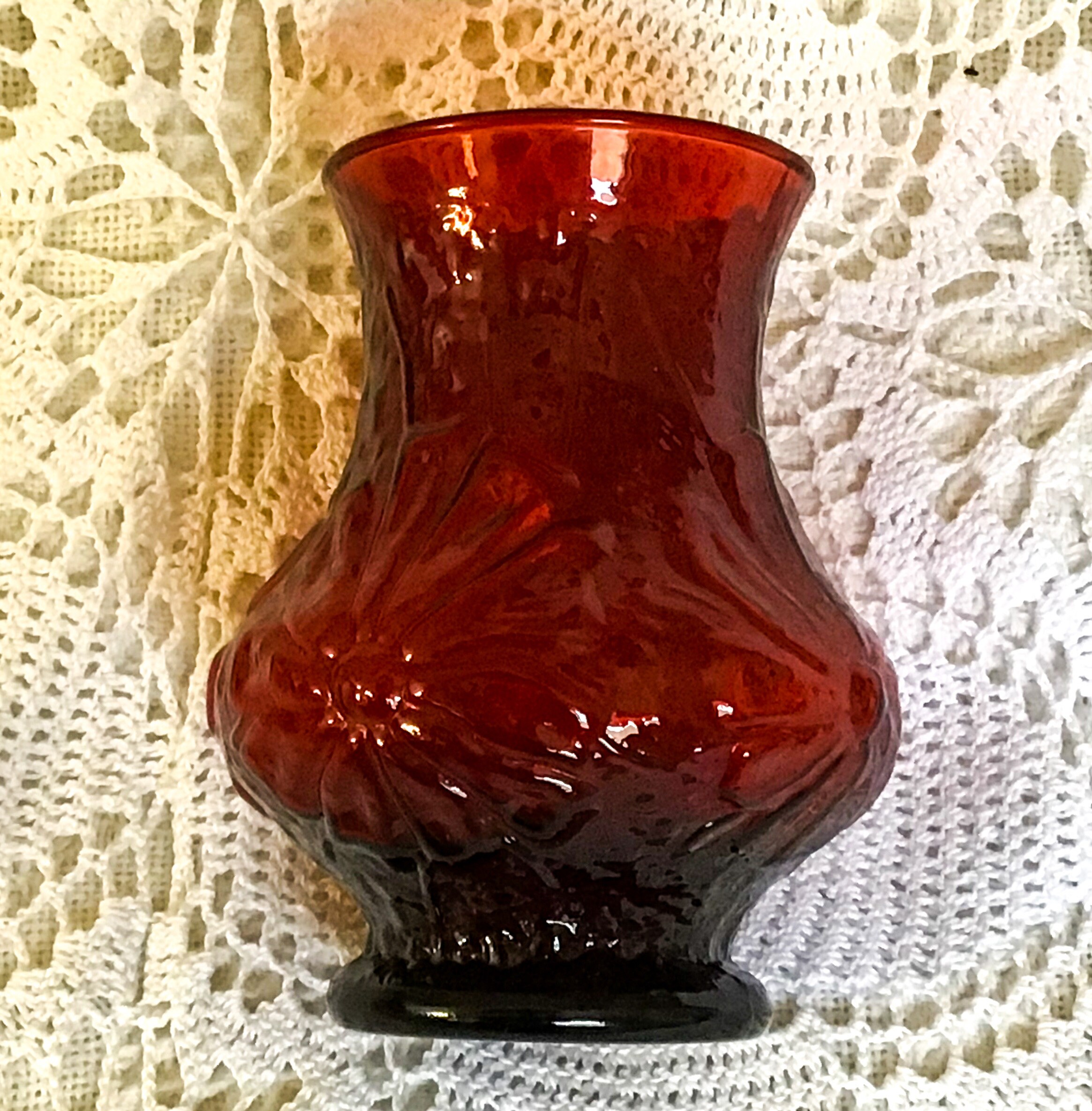 Vintage Anchor Hocking rainflower Ruby Red Glass - Etsy