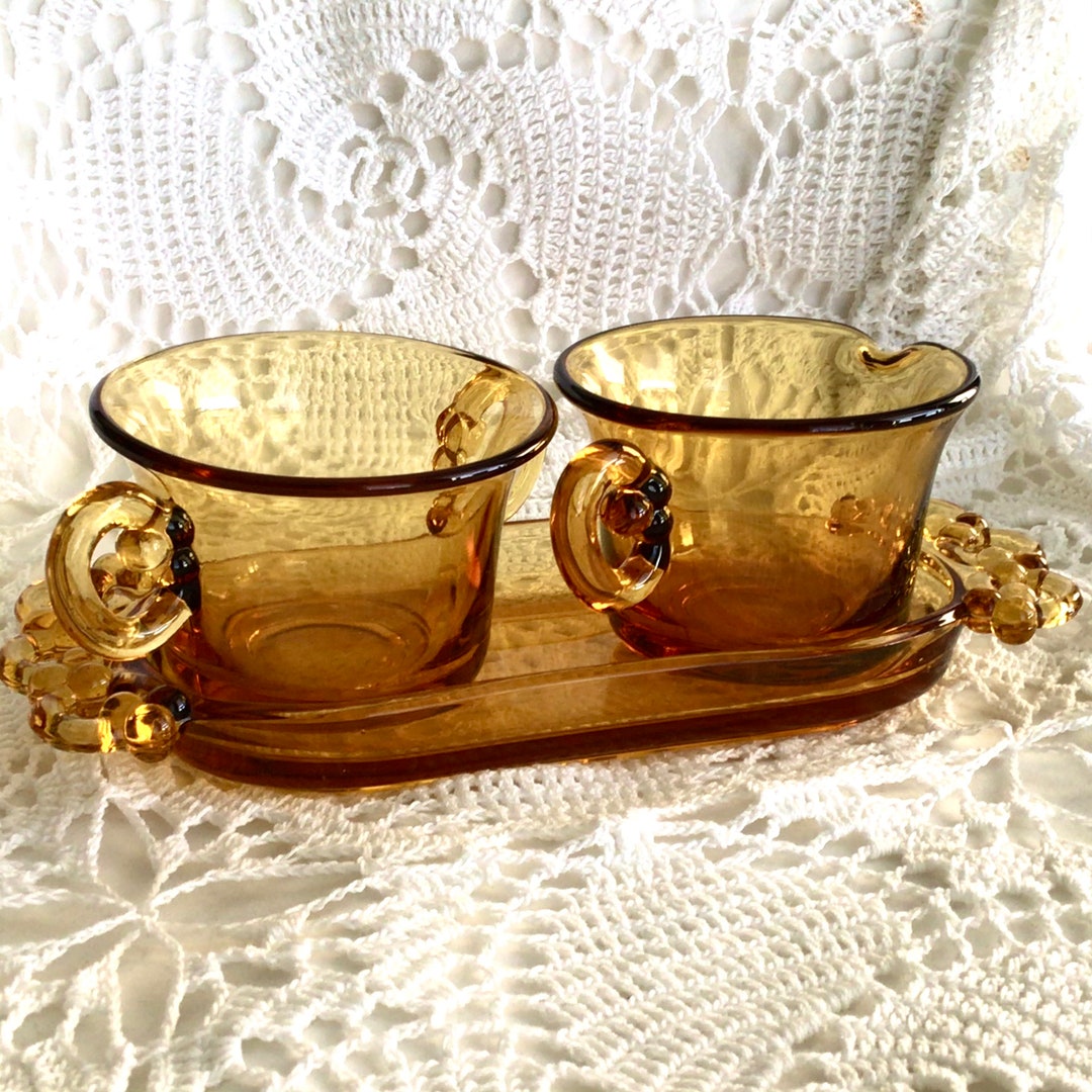 Gorgeous Josef Inwald Gleaming Amber Bohemia Czech Glass Cream - Etsy