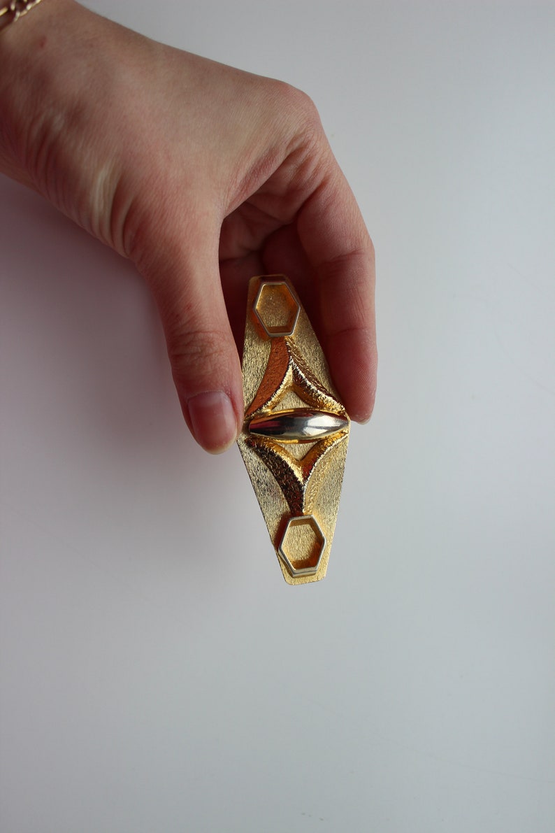 Vintage gold barrette Brevete SGDG Hair Clip ponytail | Etsy