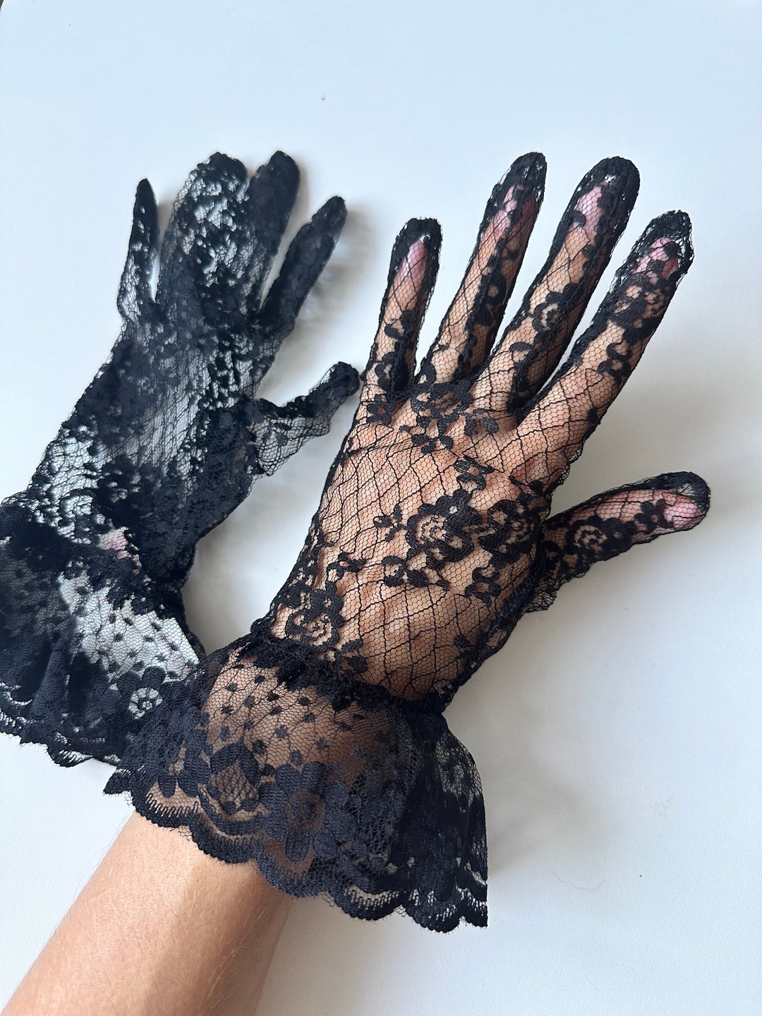 Black New Vintage Everything Concert Lace Gloves - Etsy