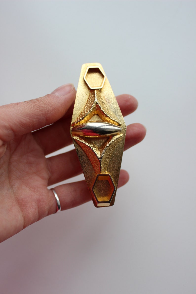 Vintage gold barrette Brevete SGDG Hair Clip ponytail | Etsy