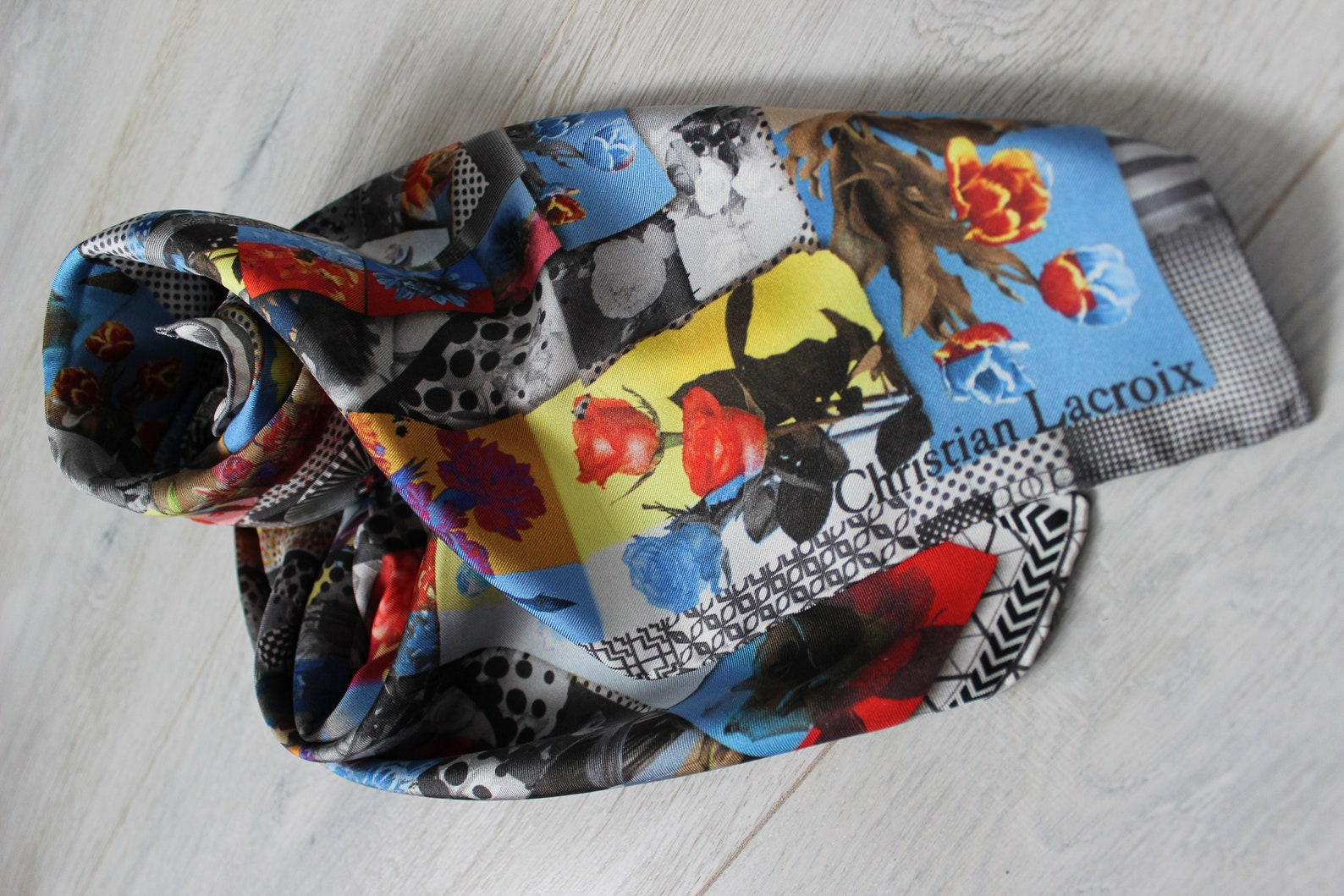 Christian Lacroix vintage silk scarf made in Italy | Etsy