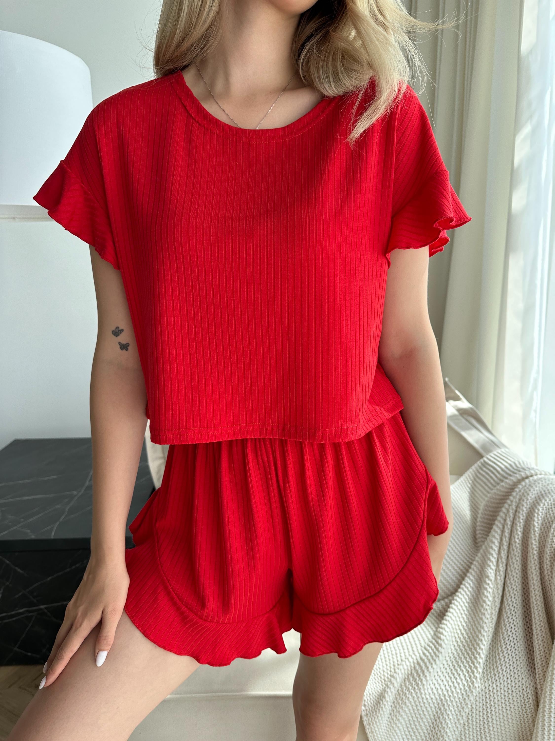 Cotton Sleepwear Set Crinkle Cotton Pajamas Bridal Bachelorette Pajamas ...