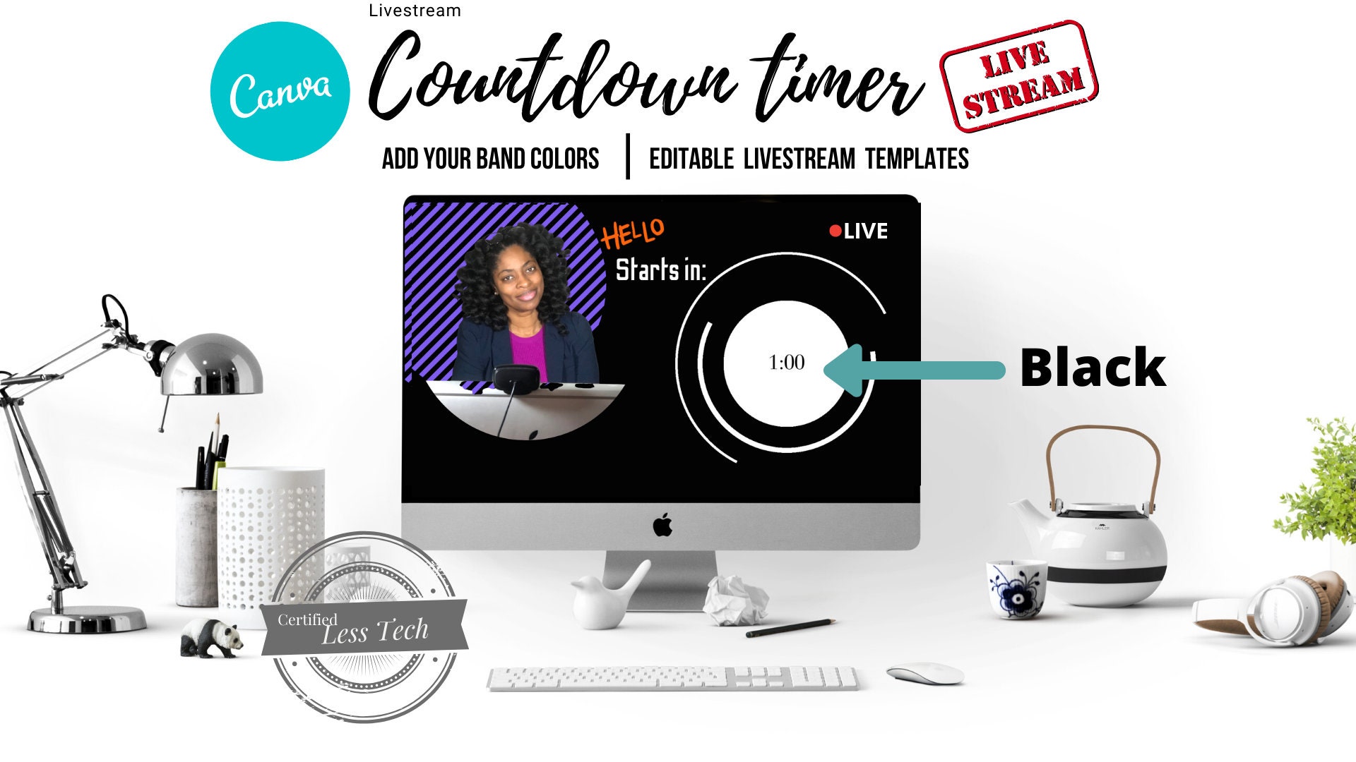 Livestream Countdown Timer Canva Templates Editable Black Etsy Livestream Countdown Timer Canva Templates Editable Black Etsy