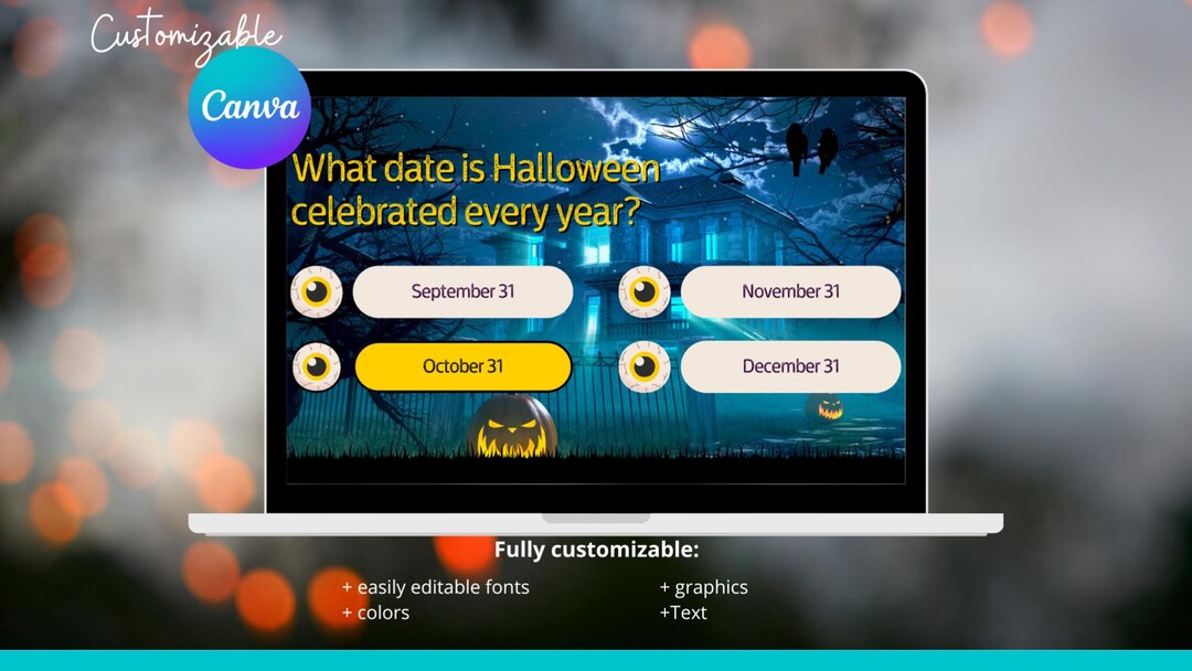 Halloween Trivia Game Games for Halloween Halloween Party Game Virtual ...