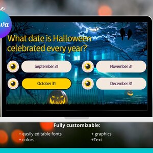 Halloween Trivia Game Games for Halloween Halloween Party Game Virtual ...