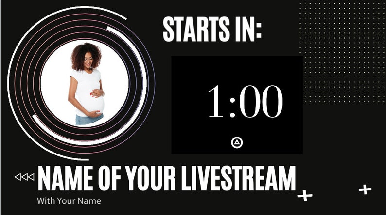 Livestream Countdown Timer Canva Templates Editable white - Etsy