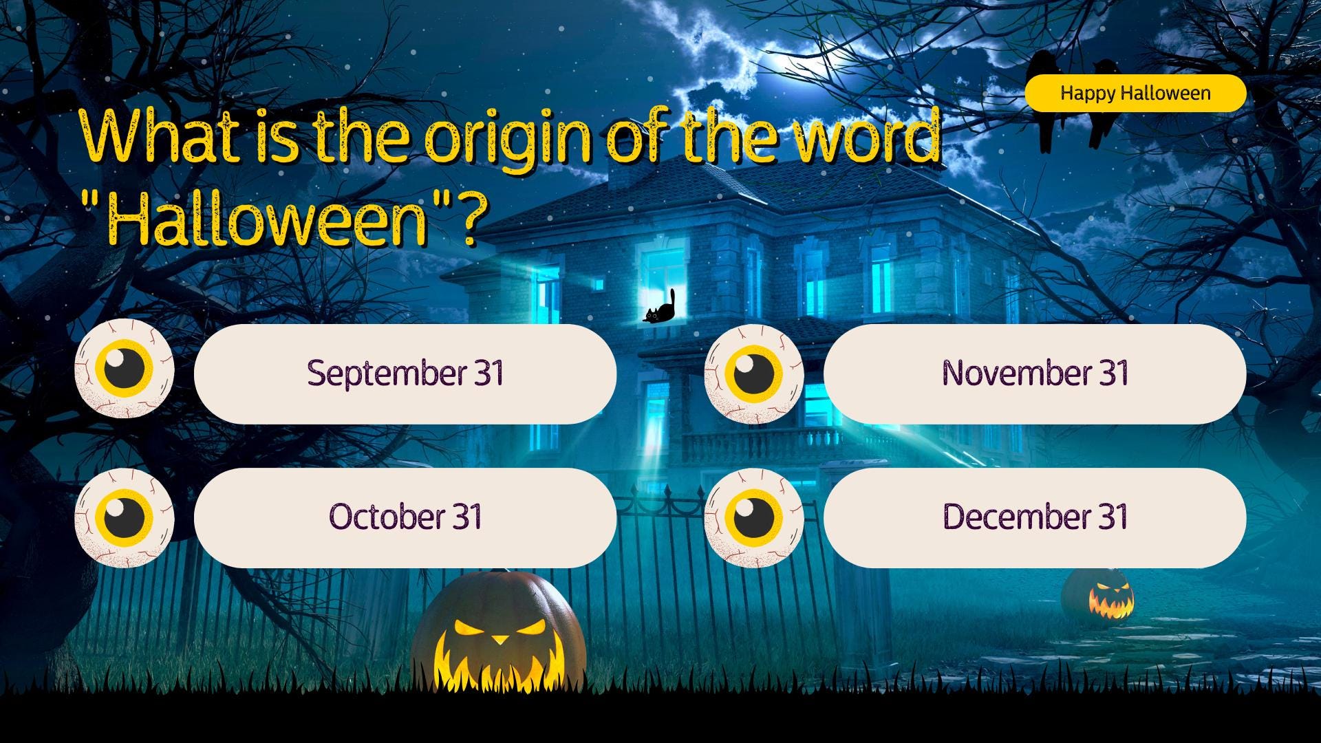 Halloween Trivia Game Games for Halloween Halloween Party Game Virtual ...