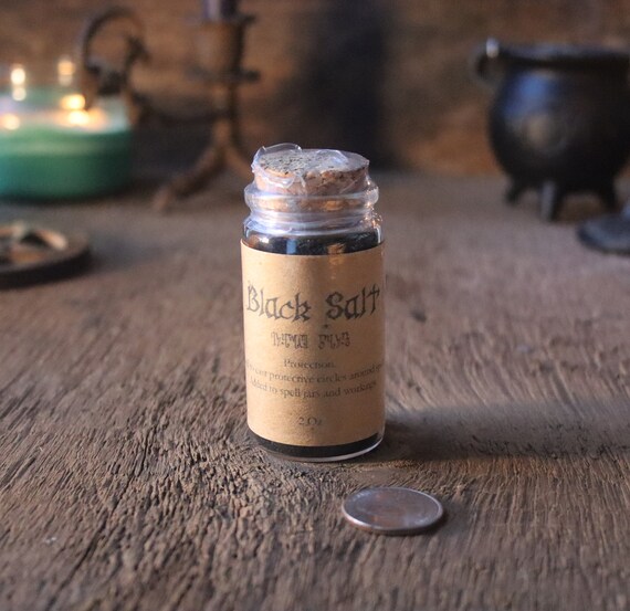 Witch's Black Salt Magic Black Salt Purification Black - Etsy