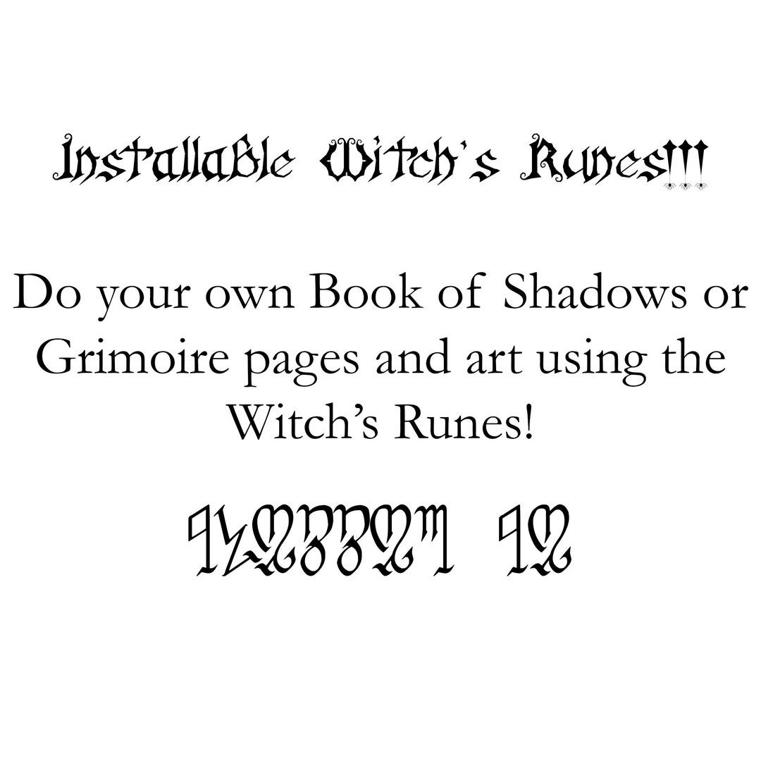 Type Witches Runes on Your Computer! Easy Install Witch's Runes Font ...