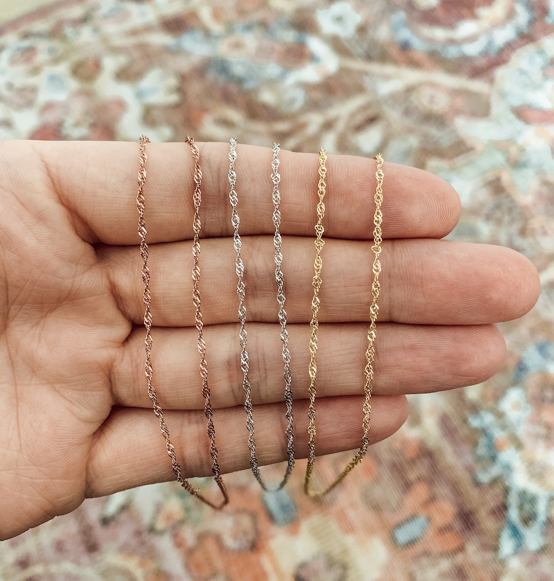 Twisted Curb Chain | 14k Gold Filled | 14k Rose Gold Filled | .925 ...