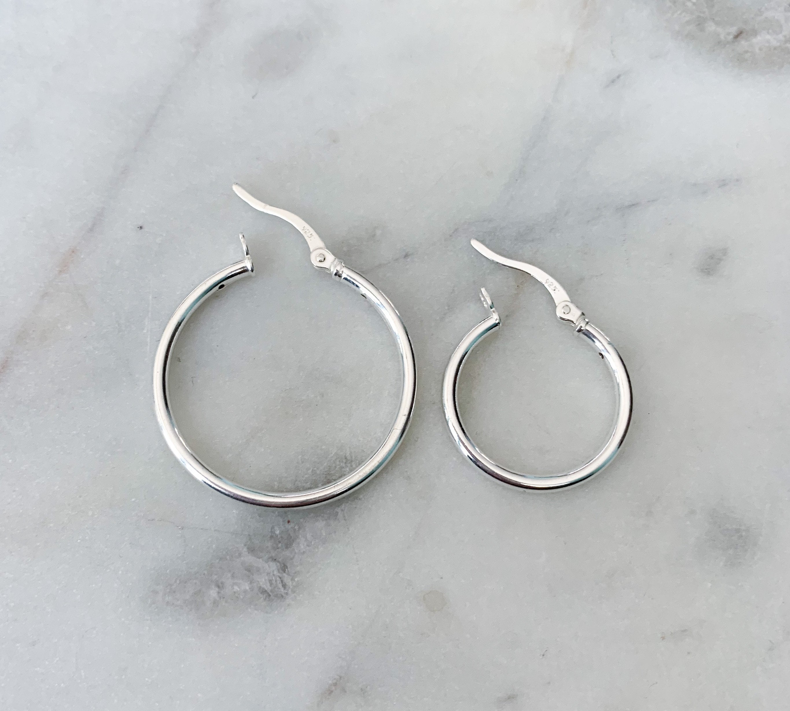 Hoops .925 Sterling Silver Thick Hoops for Sensitive Ears - Etsy