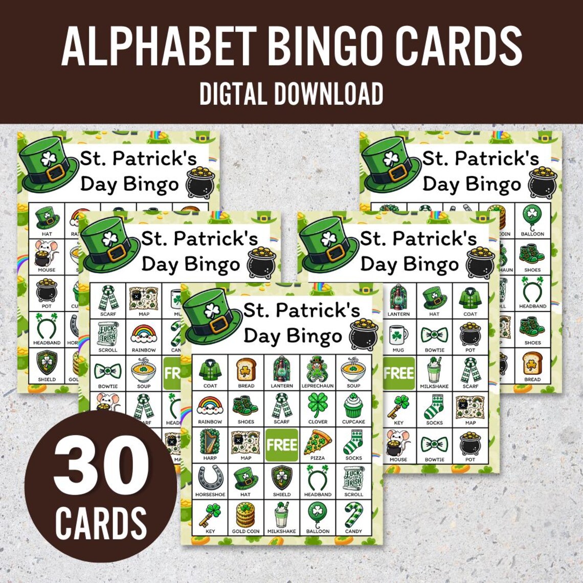 St. Patrick's Day Bingo Game | Printable Bingo Cards | Digital Download ...