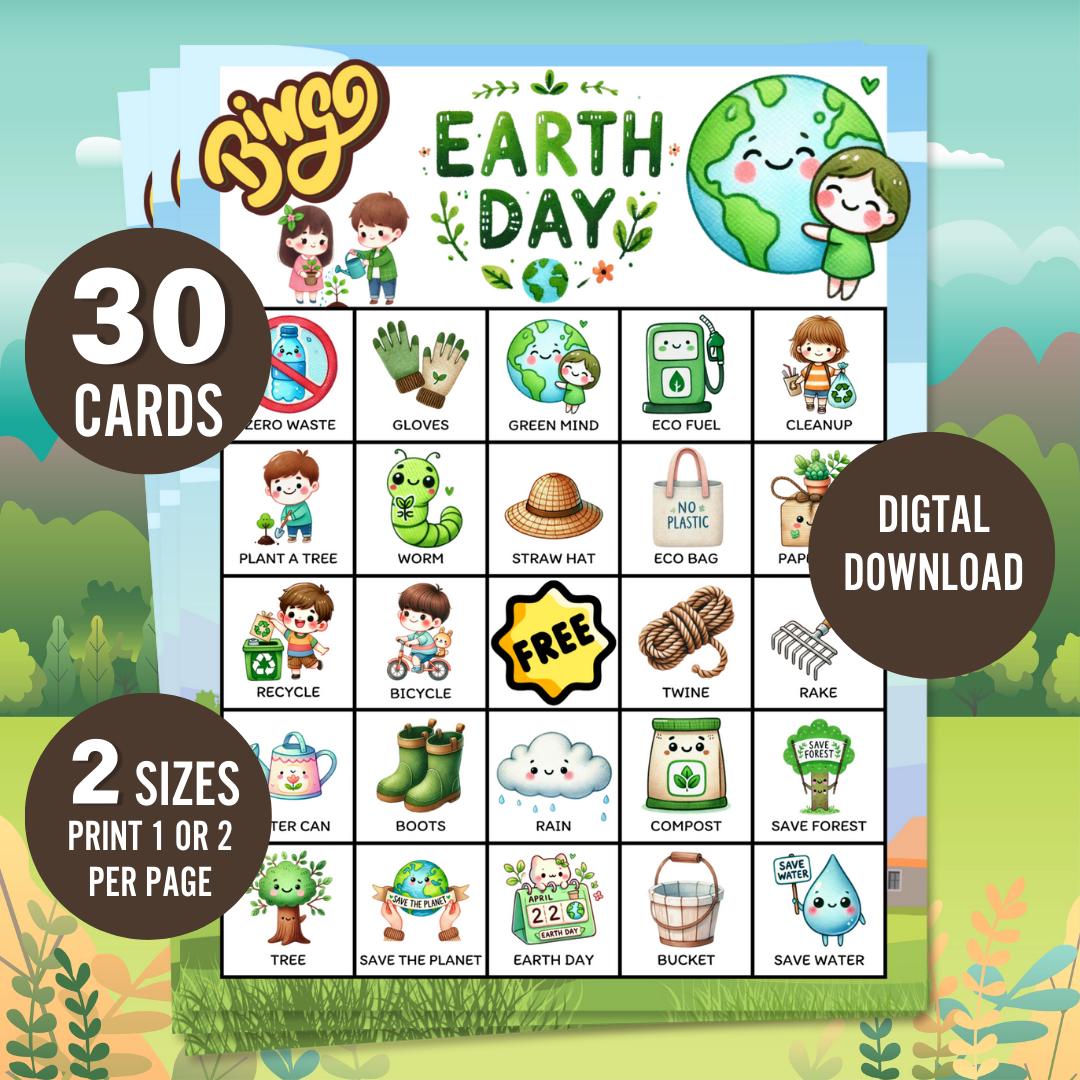 Earth Day Bingo Game Printable, Eco Friendly Bingo Cards, Classroom ...